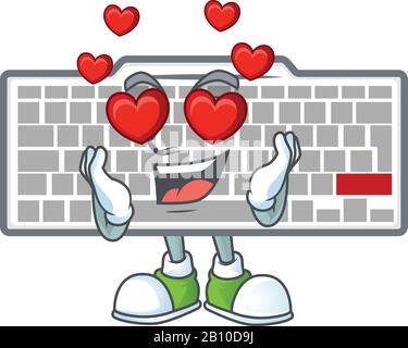 White keyboard cartoon mascot style in a confuse gesture Stock Vector ...