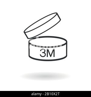 PAO cosmetics symbol 3M, Period after opening symbol three month ...