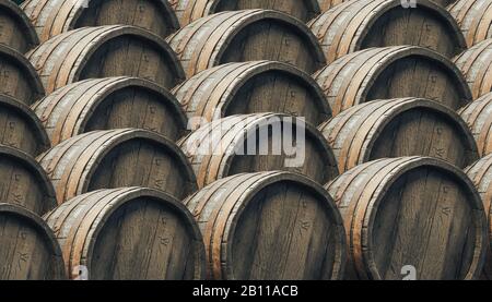 Beautiful wooden barrels pattern background for design Stock Photo - Alamy