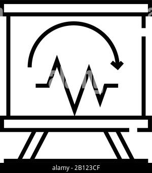 data visualisation line icon, outline symbol, vector illustration ...