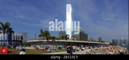The waterfront promenade in the West Kowloon cultural district in Hong ...