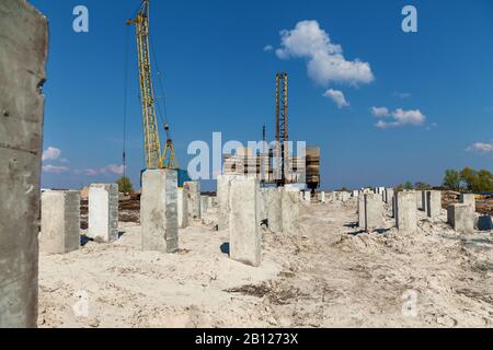 The creation of the base of the high-rise buildings using special ...