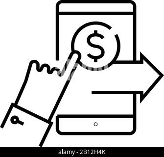 money remittance icon vector outline illustration Stock Vector Image ...