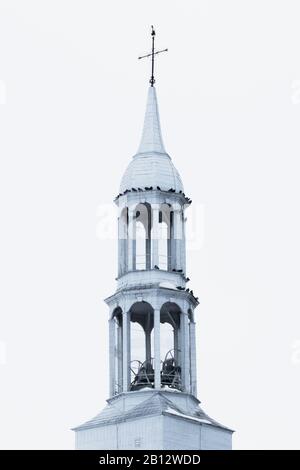 Church gable with minimalist cross vintage Stock Photo - Alamy