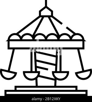 Fairground icon, linear isolated illustration, thin line vector, web ...