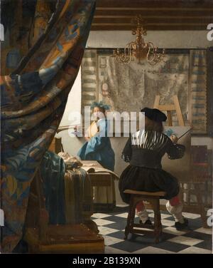 Johannes Vermeer - The Art of Painting. Circa 1666-1668. Oil on canvas ...