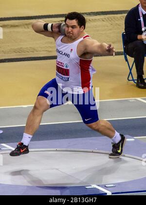 Glasgow, UK. 22nd Feb, 2020. Scott Lincoln on the Winners podium after ...