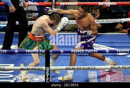 Gabriel Flores Jr (left) and Matt Conway in the light weight bout at ...