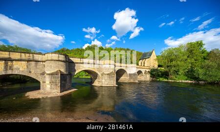 Bridge over Werra River with Liborius Chapel, Creuzburg, Wartburgkreis ...