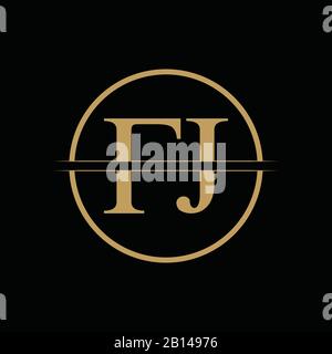 FJ letter Type Logo Design vector Template. Abstract Letter FJ logo ...