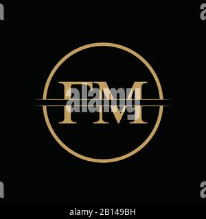 FM letter Type Logo Design vector Template. Abstract Letter FM logo ...