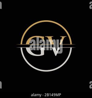 GV G V Lines Letter Design with Creative Elegant Zebra Vector ...