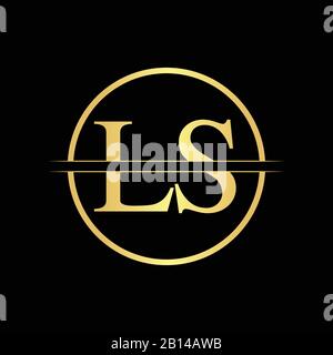 Initial LS letter Logo Design vector Template. Abstract Black Letter LS logo Design Stock Vector ...