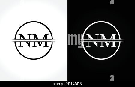 Initial Monogram Letter NM Logo Design Vector Template. NM Letter Logo ...