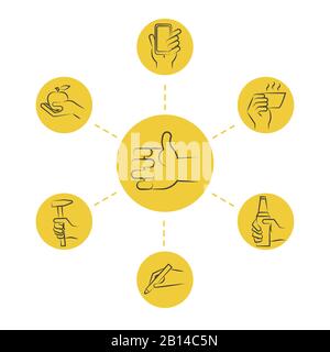 Hand tools white linear icon for dark theme Stock Vector Image & Art ...