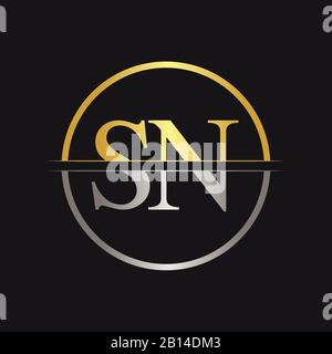 Initial Letter SN Logo Design Vector Template. SN Letter Logo Design ...