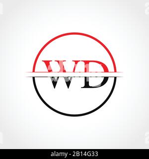 Initial WD Letter Linked Logo. Creative Letter WD Logo Design Vector ...