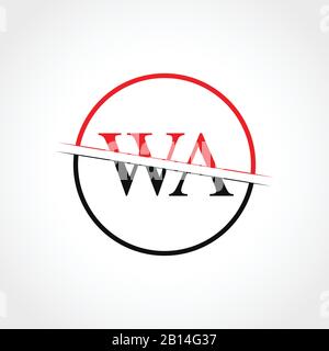 Initial WA letter linked logo vector template. Swoosh letter WA logo ...