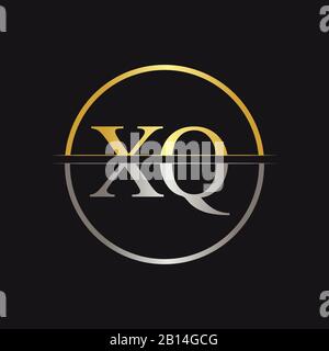 Creative Letter XQ Logo Vector With black Colors. Abstract Linked ...