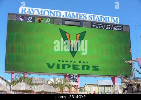 A general overall view of the scoreboard with Tampa Bay Vipers logo ...