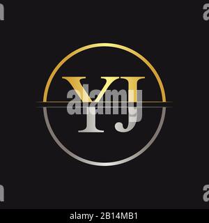 YJ Logo Design Vector Template. Initial Circle Letter YJ Vector ...