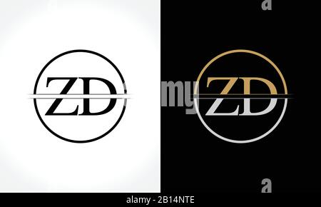 ZD Logo Design Vector Template. Initial Circle Letter ZD Vector ...