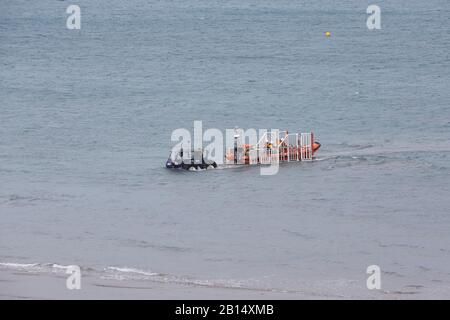 A Talus MB-764 amphibious tractor at the RNLI lifeboat station in ...