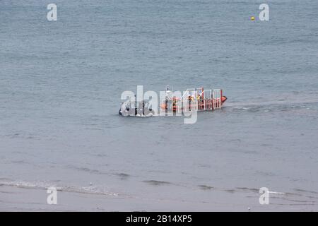 A Talus MB-764 amphibious tractor at the RNLI lifeboat station in ...