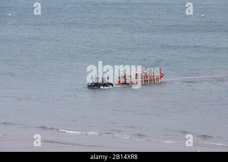 A Talus MB-764 amphibious tractor at the RNLI lifeboat station in ...
