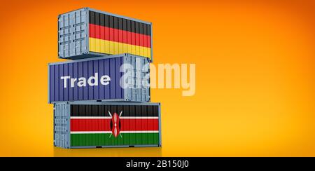 Freight container with German and Kenya flag Stock Photo - Alamy