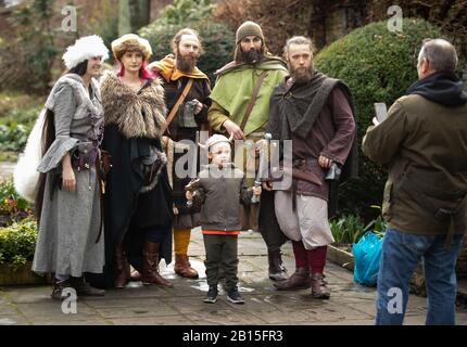 George Nuttall has is photograph taken with Viking re-enactors during ...