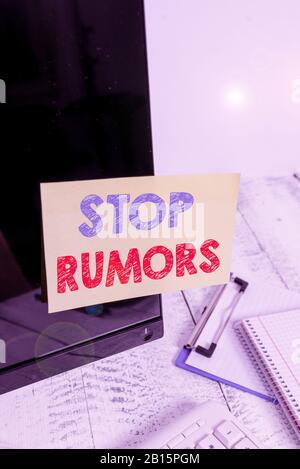 Text sign showing Stop Rumors. Business photo text put an end ...