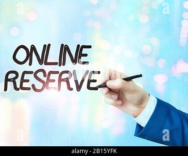 Word writing text Online Reserve. Business photo showcasing enables ...