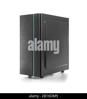 Desktop computer open casing on white background Stock Photo - Alamy