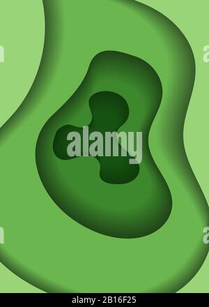 Vertical banners paper cut. Paper art in violet and blue colors. 3D ...