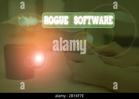 Conceptual hand writing showing Rogue Software. Concept meaning type of ...