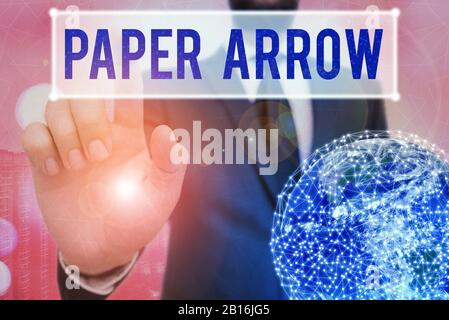 Writing note showing Paper Arrow. Business concept for Business ...