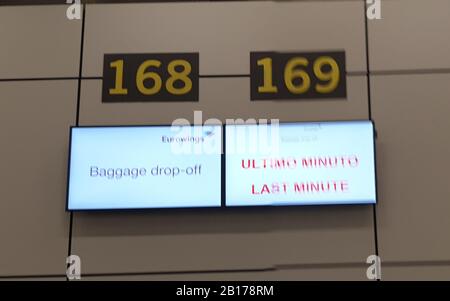 Airport baggage drop off sign for Air Canada at the Toronto Pearson ...