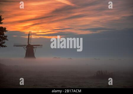 Hempenserpoldermolen smock mill, Netherlands, Frisia ...