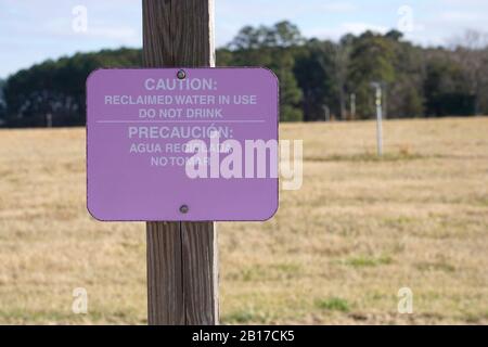 Reclaimed water sign Stock Photo - Alamy