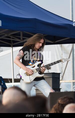 Bergamo, Italy - August 04, 2018: The Brazilian heavy metal group ...