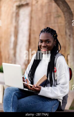 Happy Female Student Stock Photo - Alamy