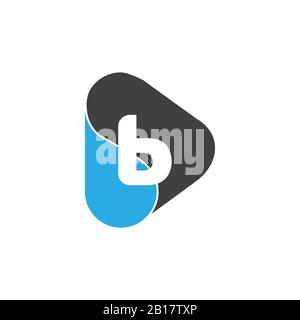 BD logo with triangle shape and circle rounded design template isolated ...