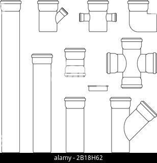 Pvc pipe icon. Outline pvc pipe vector icon color flat isolated Stock ...