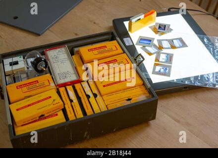 Box of old Kodak Kodachrome slide transparencies Stock Photo - Alamy