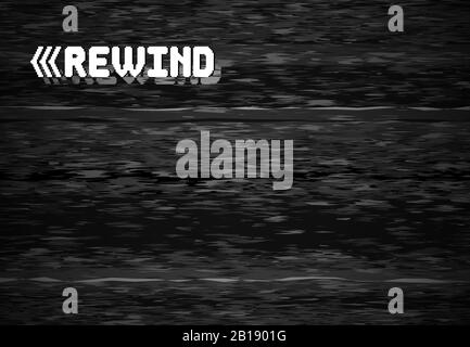 Rewind glitch background. Retro VHS template for design. Glitched lines ...
