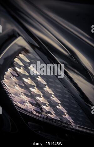 Close up shot of some LED automobile headlights Stock Photo - Alamy