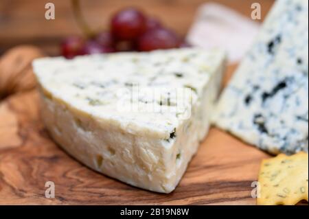 Cheese collection, strong Danish blue cheese Danablu with blue mould ...