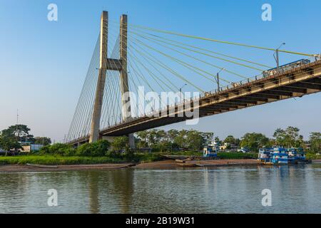 View of the bridge of El Coca on the Napo River. Puerto Francisco de ...