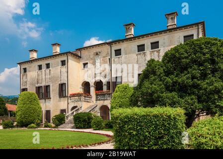 Lonedo di Lugo, Villa Godi, Loggia, Architekt Andrea Palladio Stock ...